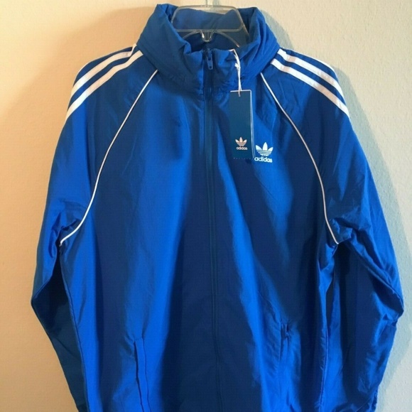 adidas | Jackets & Coats | Adidas Blue Track Jacket Zip Up Large Brand ...